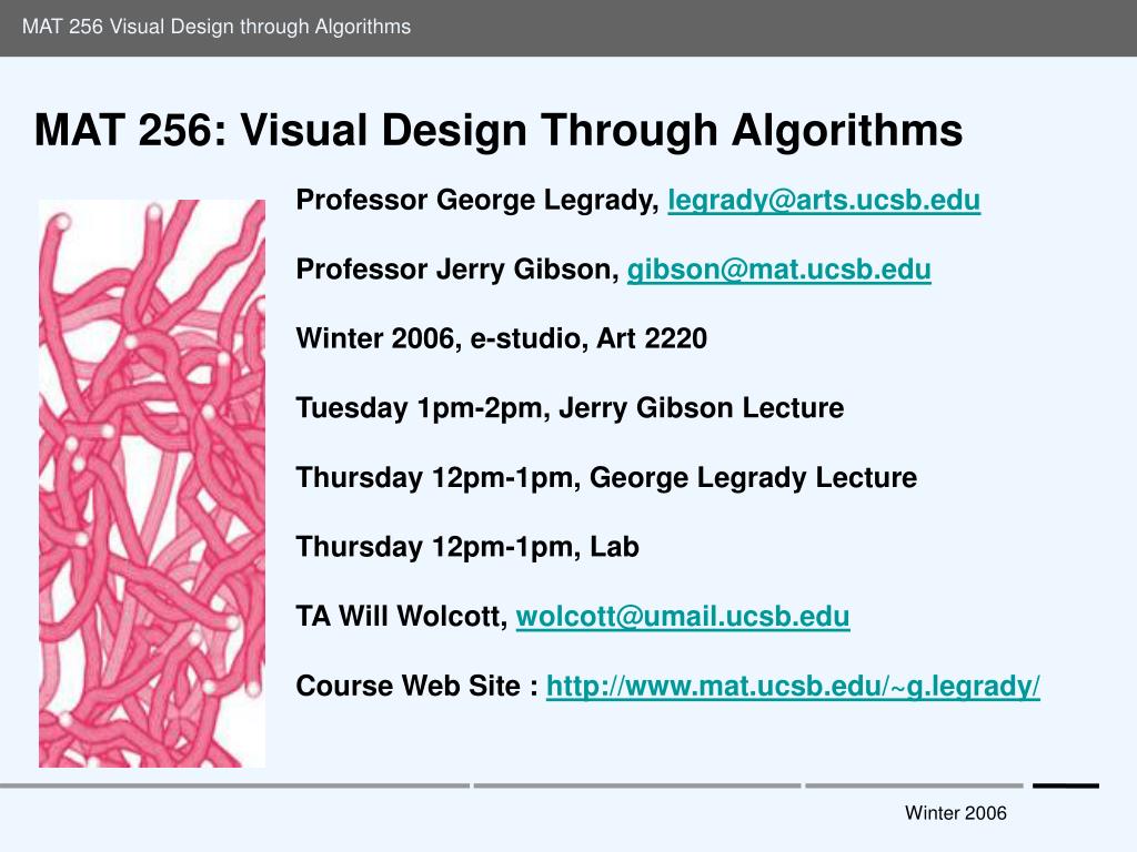 PPT - MAT 256: Visual Design Through Algorithms PowerPoint Presentation ...