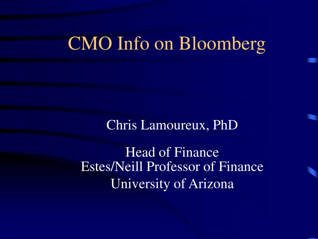 PPT - CMO Info on Bloomberg PowerPoint Presentation, free download - ID ...