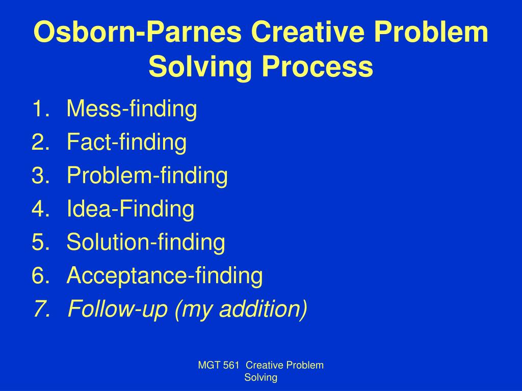 PPT - Osborn-Parnes Creative Problem Solving Process PowerPoint ...