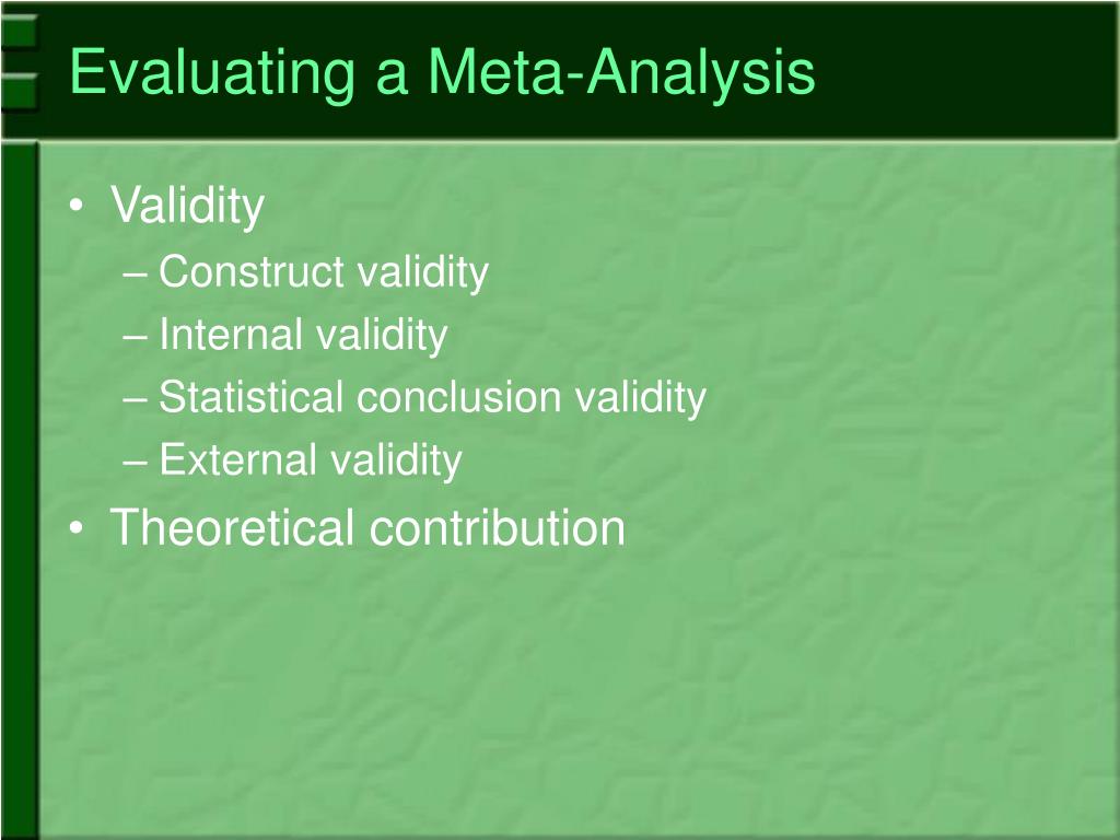 PPT - Evaluating a Meta-Analysis PowerPoint Presentation, free download ...