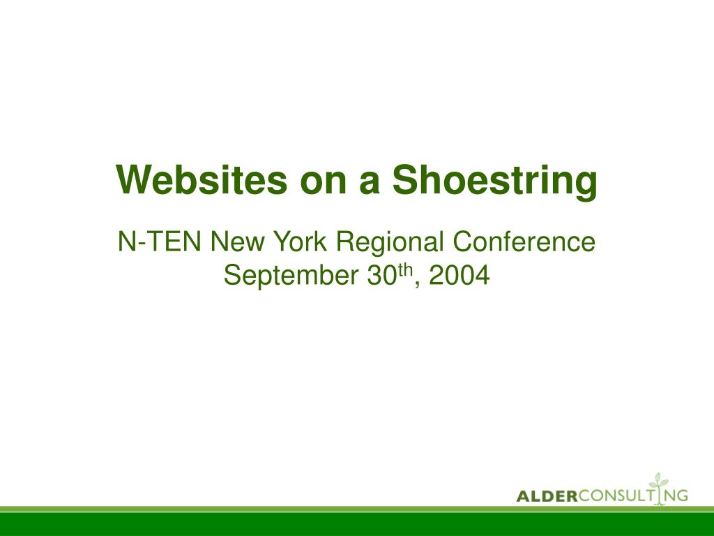 PPT - Websites on a Shoestring PowerPoint Presentation, free download ...