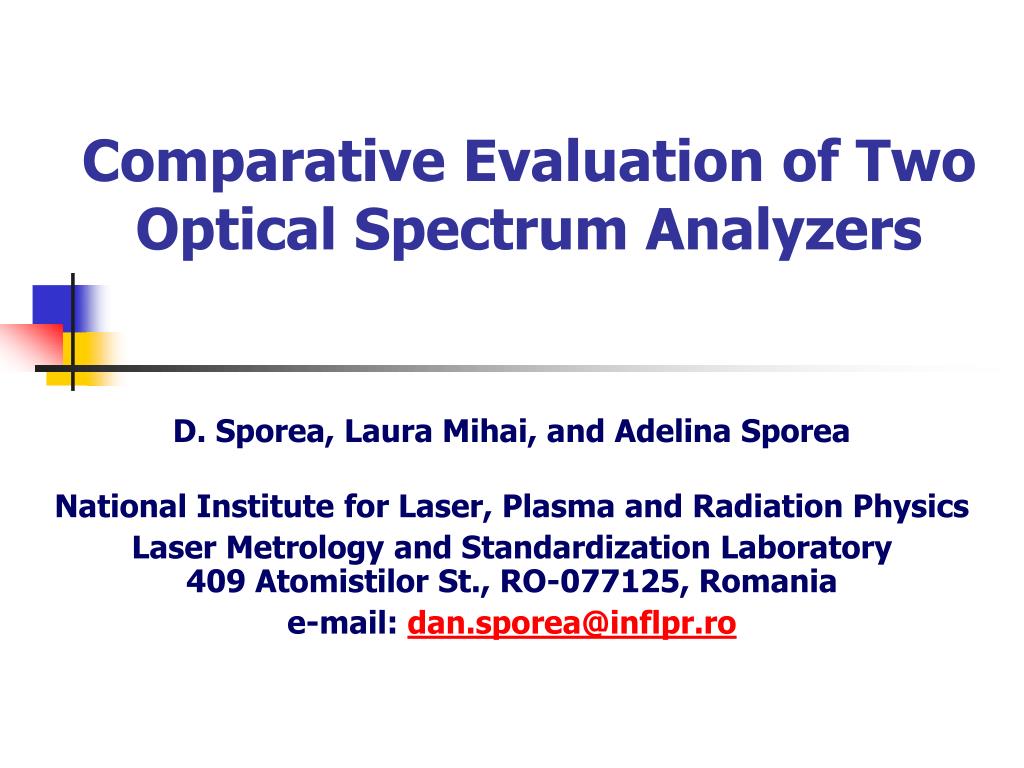PPT - Comparative Evaluation of Two Optical Spectrum Analyzers ...