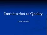 PPT - Introduction to Quality PowerPoint Presentation, free download ...