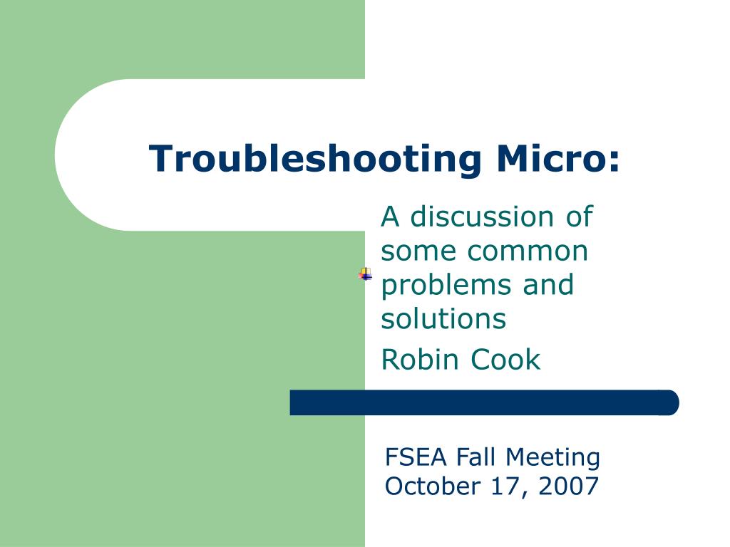 PPT - Troubleshooting Micro: PowerPoint Presentation, free download ...