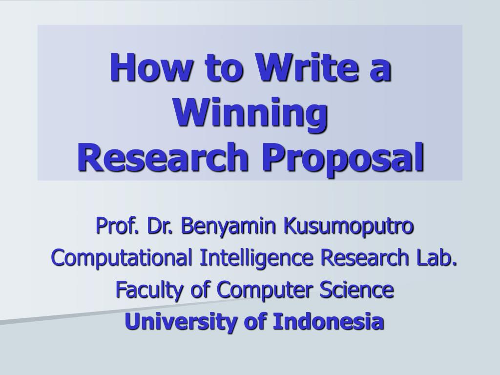 PPT - How to Write a Winning Research Proposal PowerPoint Presentation ...