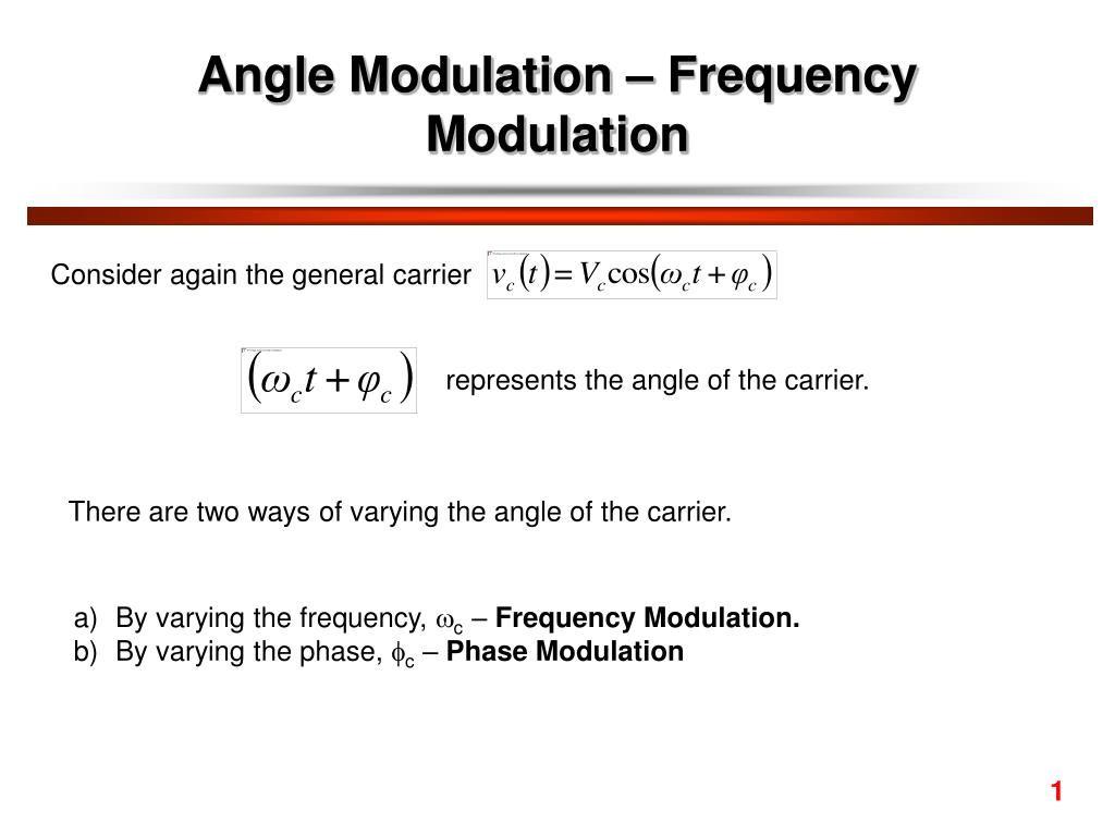PPT - Angle Modulation – Frequency Modulation PowerPoint Presentation - ID:442055