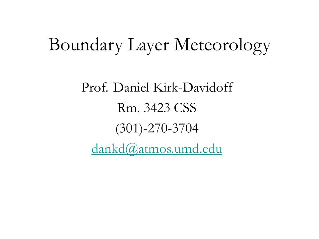 PPT - Boundary Layer Meteorology PowerPoint Presentation, free download ...