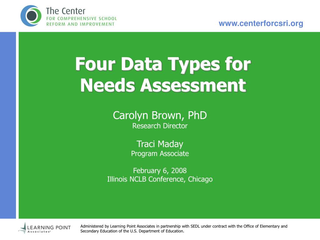 PPT - Four Data Types for Needs Assessment PowerPoint Presentation ...