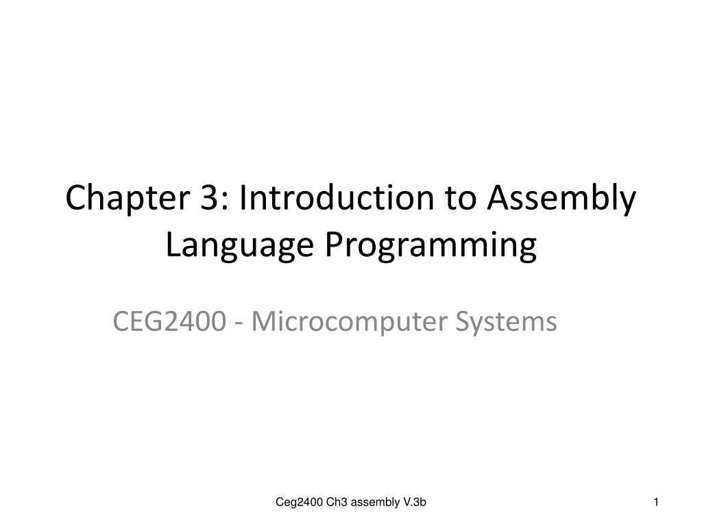 Ppt Chapter 3 Introduction To Assembly Language Programming