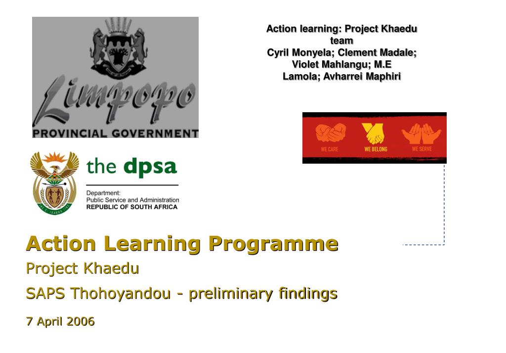 PPT - Action Learning Programme PowerPoint Presentation, free download ...
