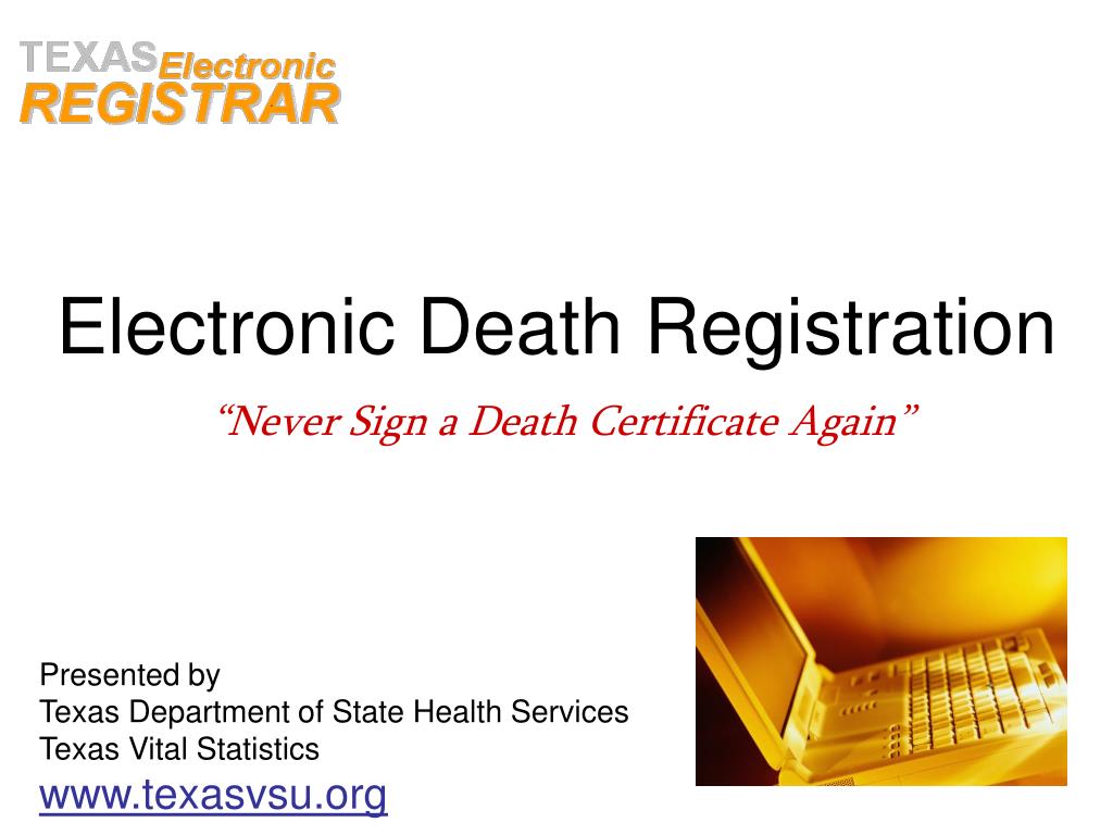 PPT - Electronic Death Registration PowerPoint Presentation, free ...