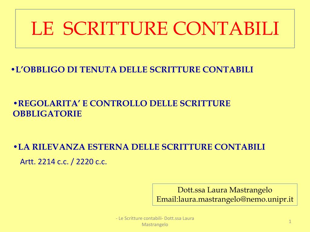 PPT - LE SCRITTURE CONTABILI PowerPoint Presentation, free download ...