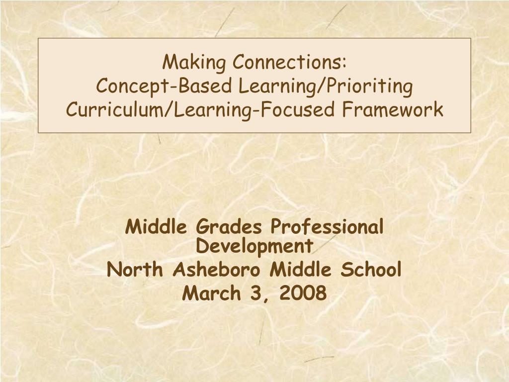PPT - Making Connections: Concept-Based Learning/Prioriting Curriculum ...