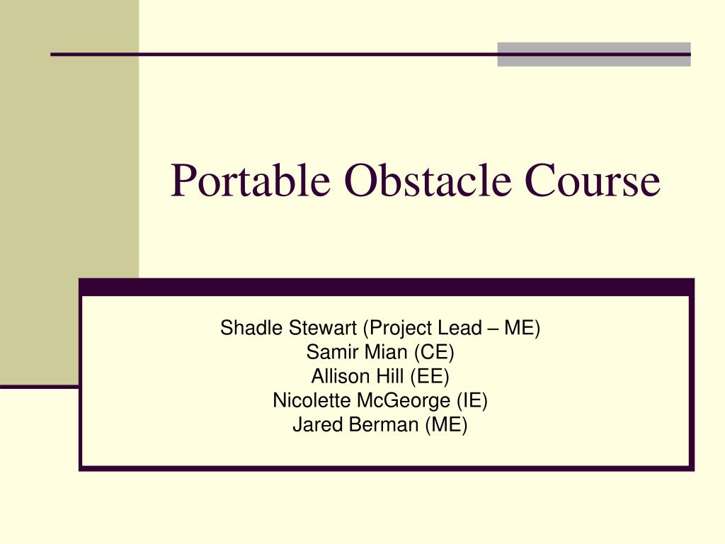 PPT - Portable Obstacle Course PowerPoint Presentation, free download ...