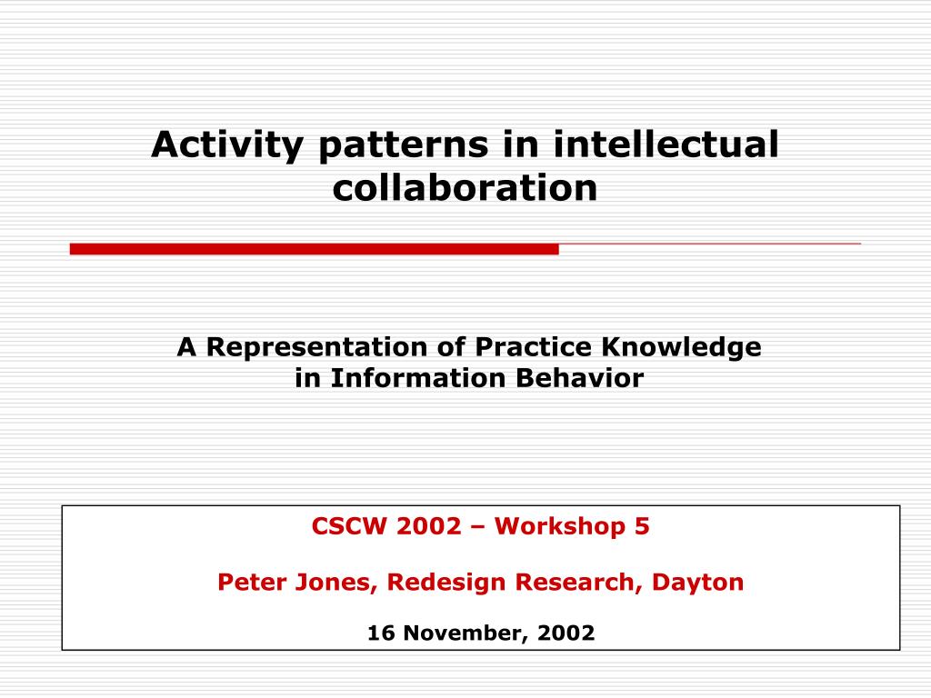 PPT - Activity patterns in intellectual collaboration PowerPoint ...