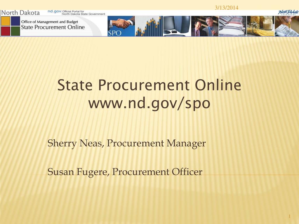 PPT - State Procurement Online nd/spo PowerPoint Presentation, free ...