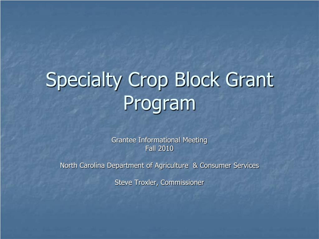 PPT - Specialty Crop Block Grant Program PowerPoint Presentation, free ...
