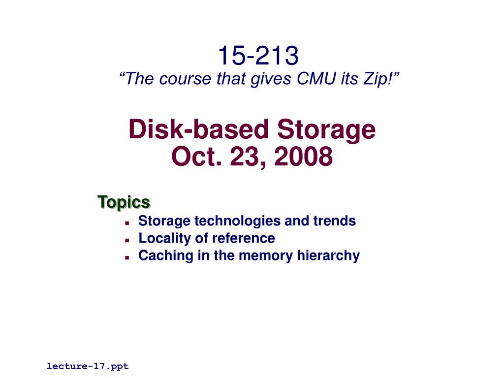 PPT - Disk-based Storage Oct. 23, 2008 PowerPoint Presentation, free ...
