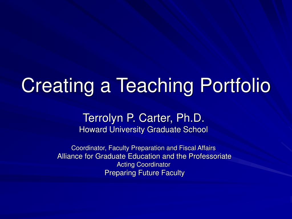 PPT - Creating a Teaching Portfolio PowerPoint Presentation, free ...
