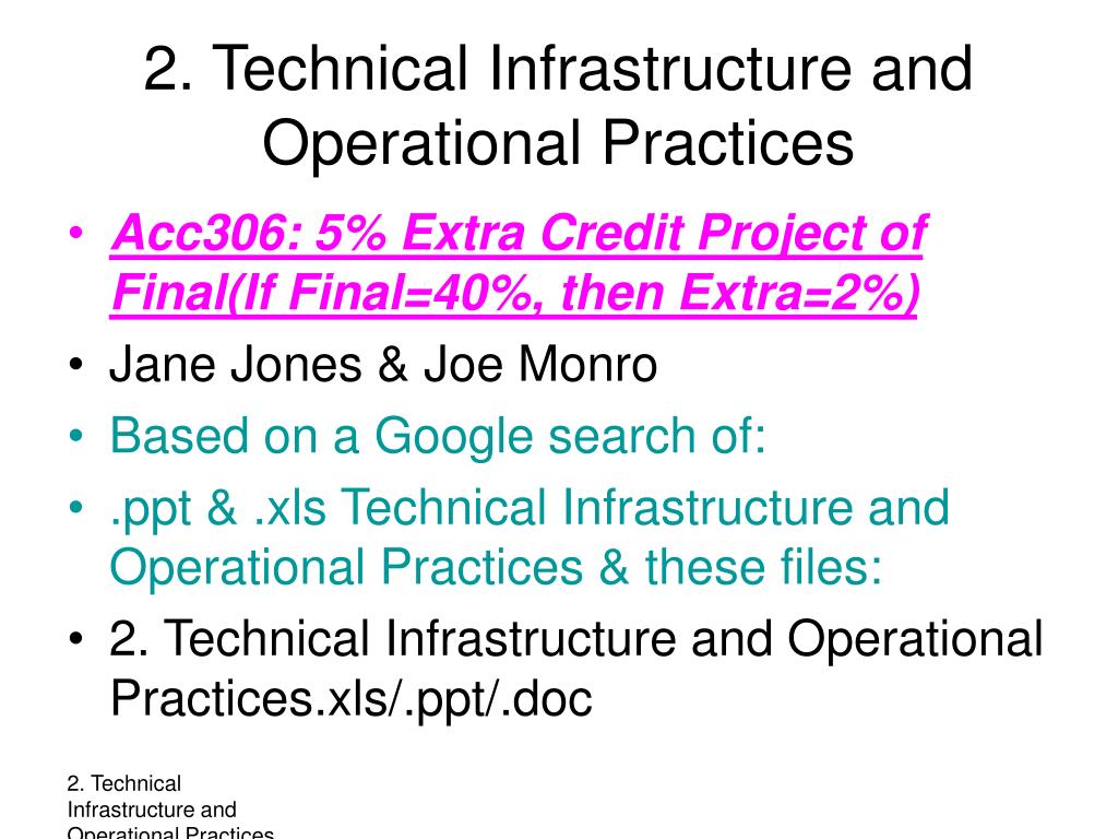 PPT - 2. Technical Infrastructure and Operational Practices PowerPoint ...