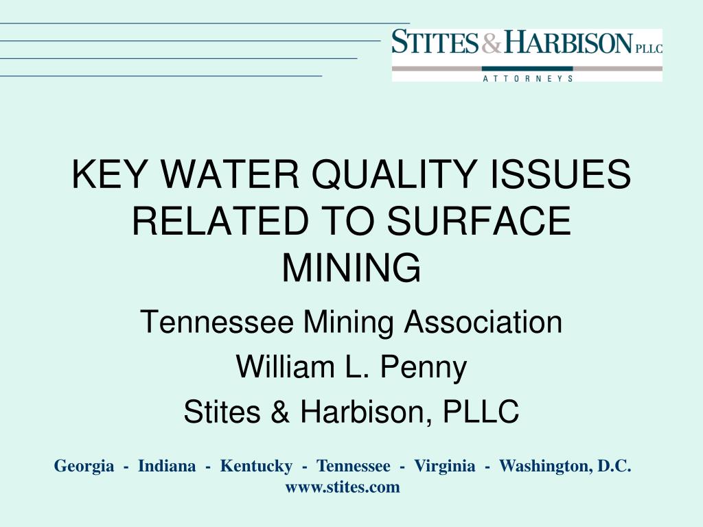 PPT - KEY WATER QUALITY ISSUES RELATED TO SURFACE MINING PowerPoint ...