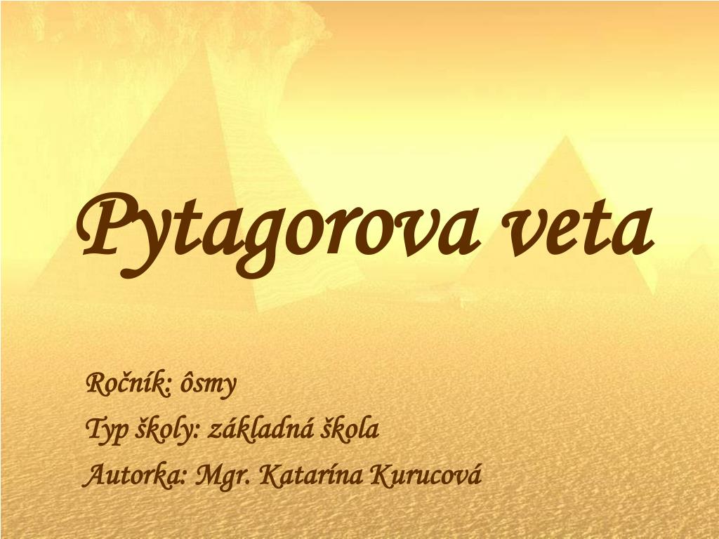 PPT - Pytagorova veta PowerPoint Presentation, free download - ID:464597