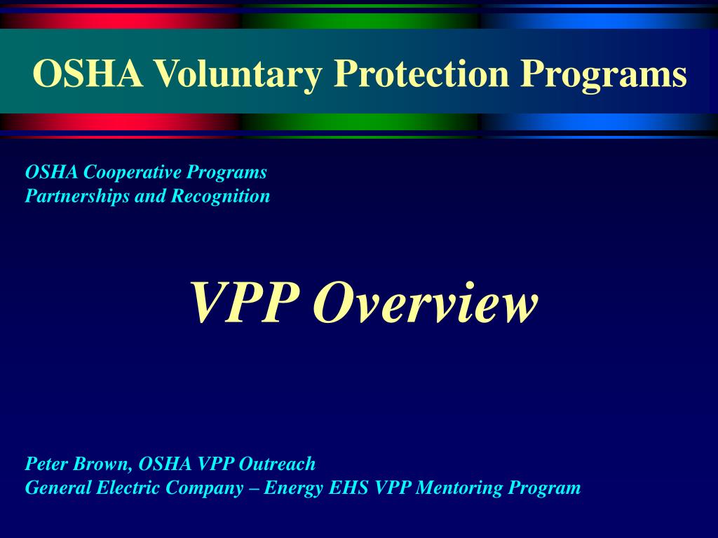PPT - OSHA Voluntary Protection Programs PowerPoint Presentation, free ...