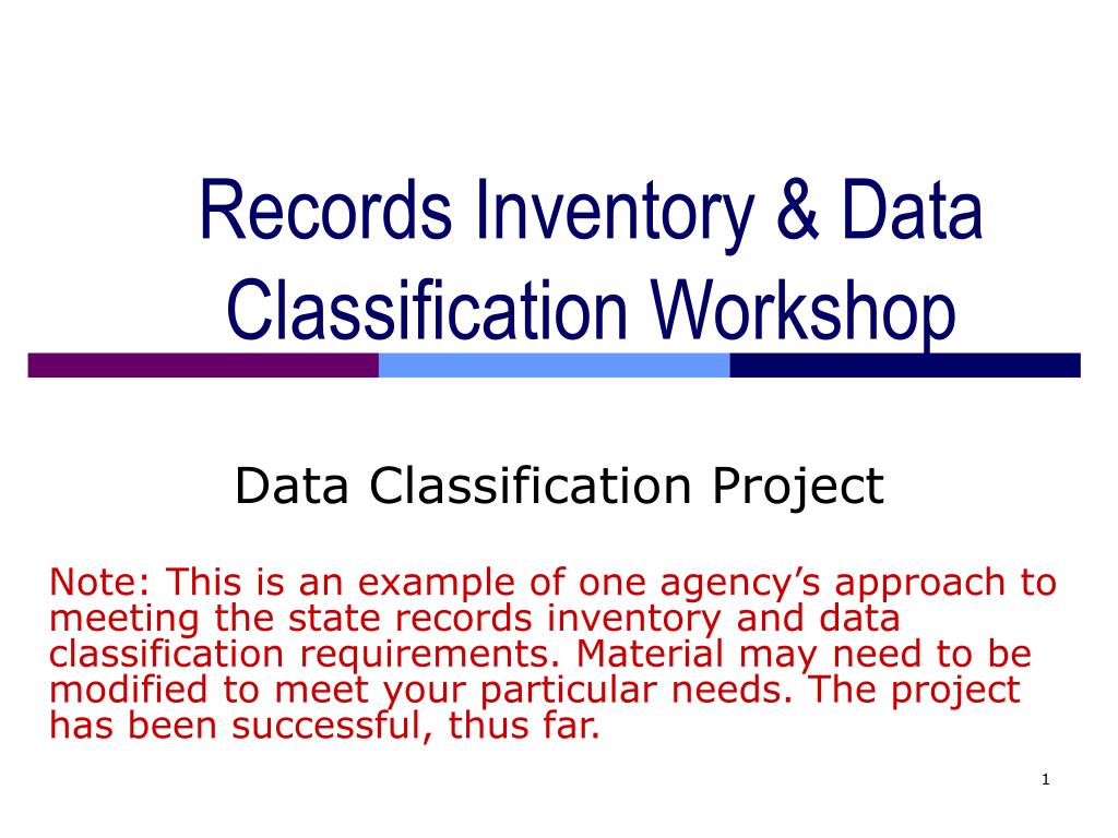 PPT - Records Inventory & Data Classification Workshop PowerPoint ...