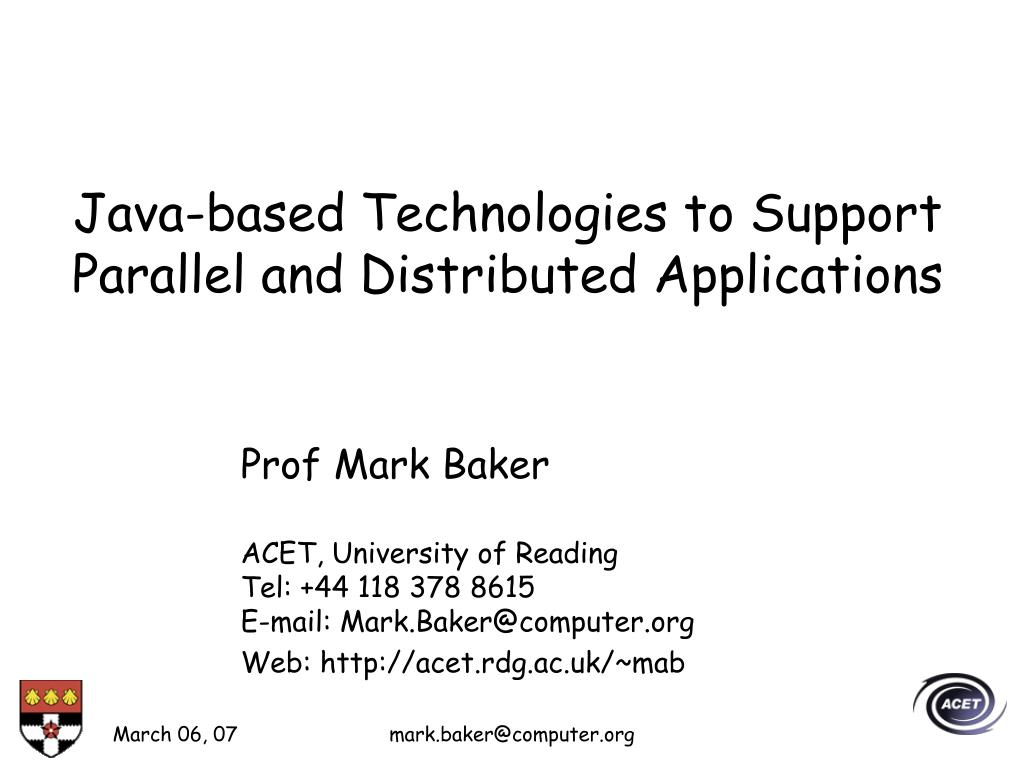 PPT - Java-based Technologies to Support Parallel and Distributed ...