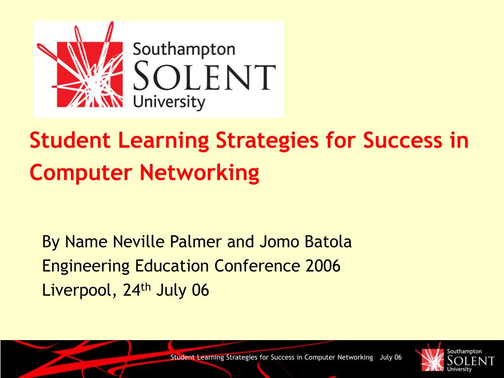 PPT - Student Learning Strategies for Success in Computer Networking ...