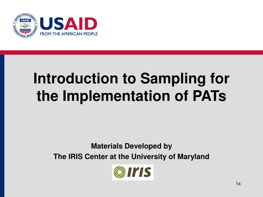 PPT - Introduction to Sampling for the Implementation of PATs ...