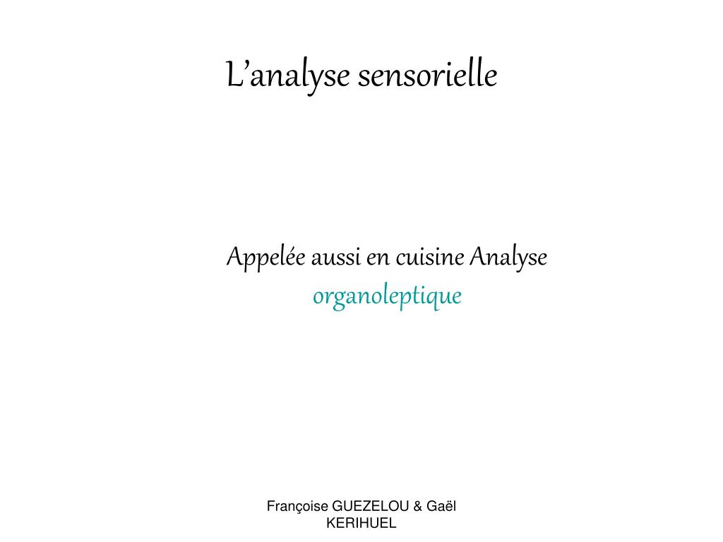PPT - L’analyse sensorielle PowerPoint Presentation, free download - ID ...