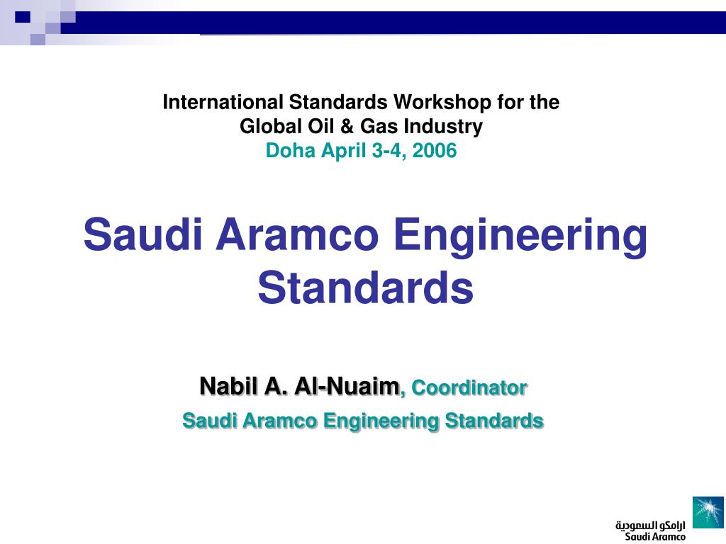 PPT - Saudi Aramco Engineering Standards PowerPoint Presentation, free ...