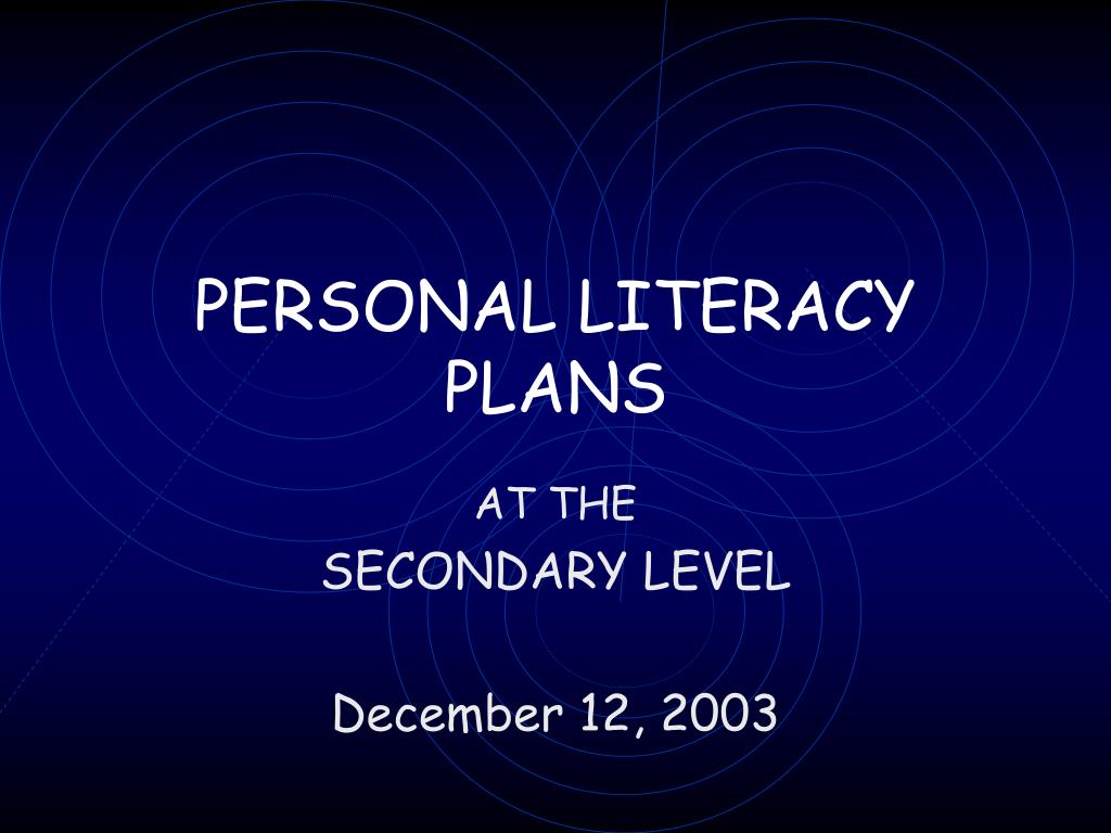 PPT - PERSONAL LITERACY PLANS PowerPoint Presentation, free download ...