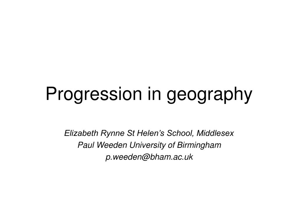 PPT - Progression in geography PowerPoint Presentation, free download ...