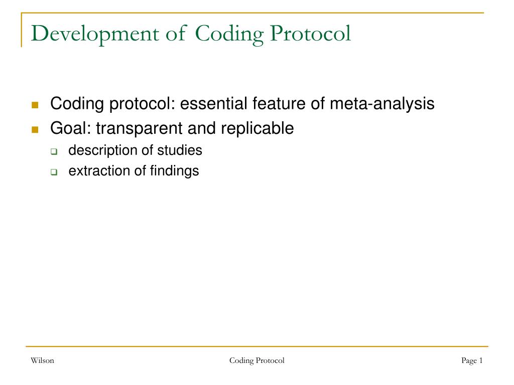 PPT - Development of Coding Protocol PowerPoint Presentation, free ...