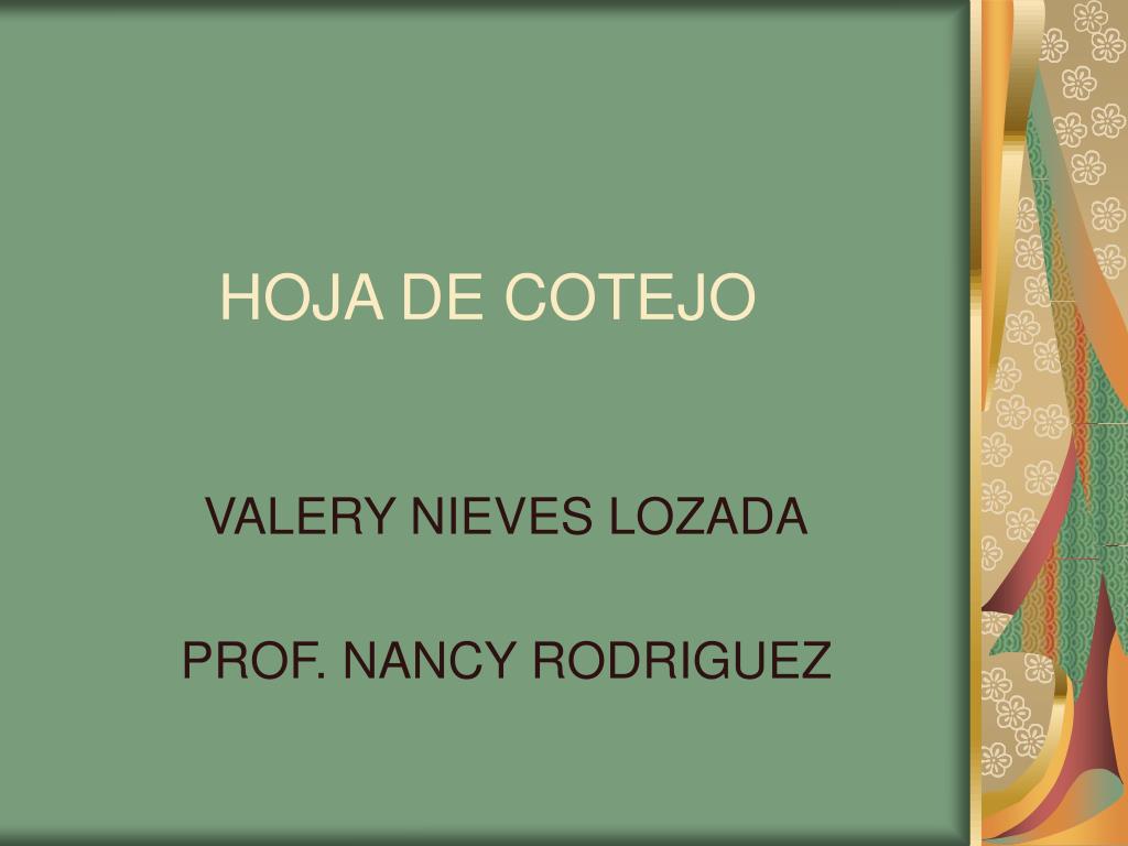 PPT - HOJA DE COTEJO PowerPoint Presentation, free download - ID:491743