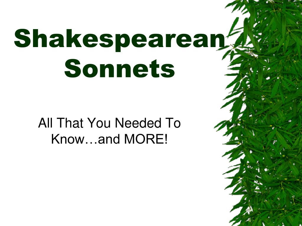 PPT - Shakespearean Sonnets PowerPoint Presentation, free download - ID ...