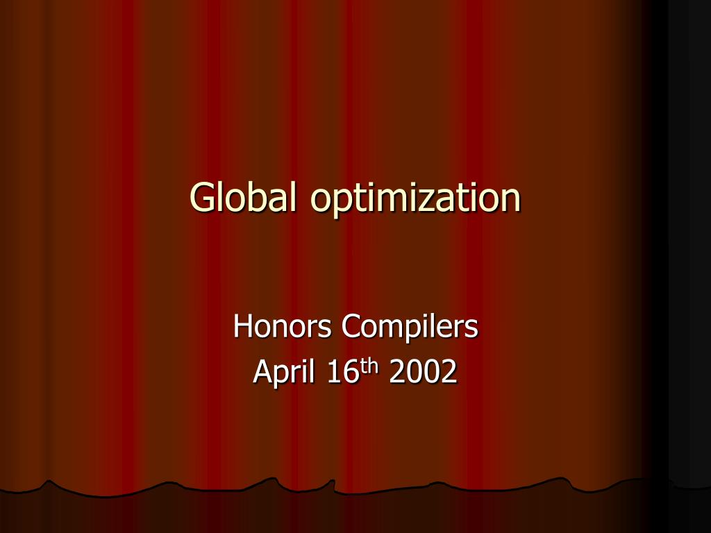 PPT - Global optimization PowerPoint Presentation, free download - ID ...