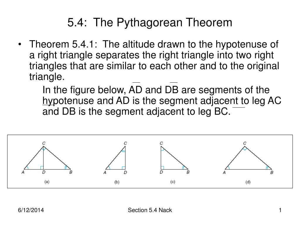 PPT - 5.4: The Pythagorean Theorem PowerPoint Presentation, free ...