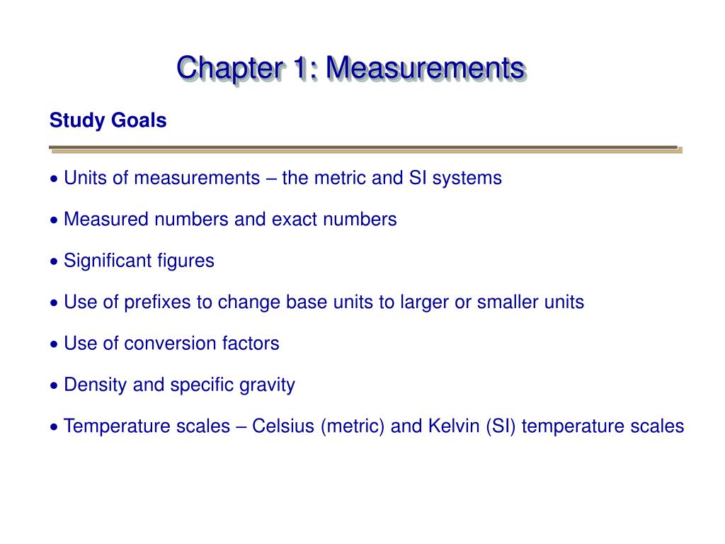 PPT - Chapter 1: Measurements PowerPoint Presentation, free download ...