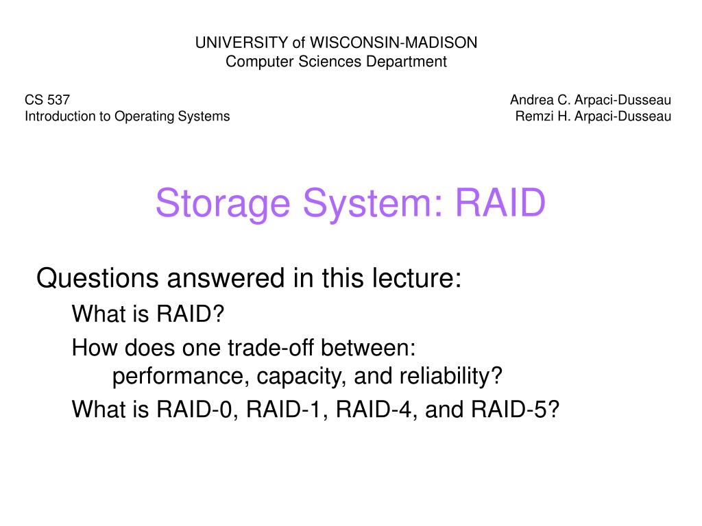 PPT - Storage System: RAID PowerPoint Presentation, free download - ID ...