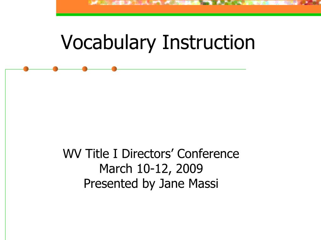 PPT - Vocabulary Instruction PowerPoint Presentation, free download ...