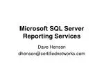 PPT - Scale-Out Deployment of Microsoft SQL Server Reporting Services PowerPoint Presentation ...