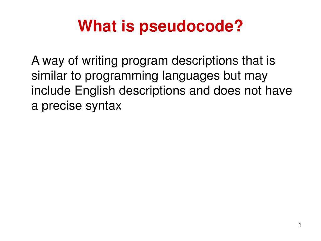 PPT - What is pseudocode? PowerPoint Presentation, free download - ID ...