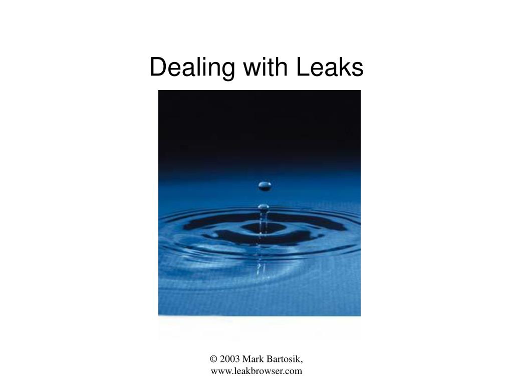 PPT - Dealing with Leaks PowerPoint Presentation, free download - ID:498090