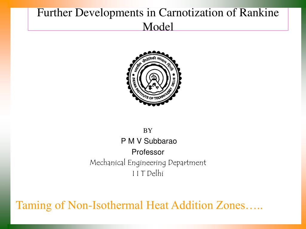 PPT - Further Developments in Carnotization of Rankine Model PowerPoint ...