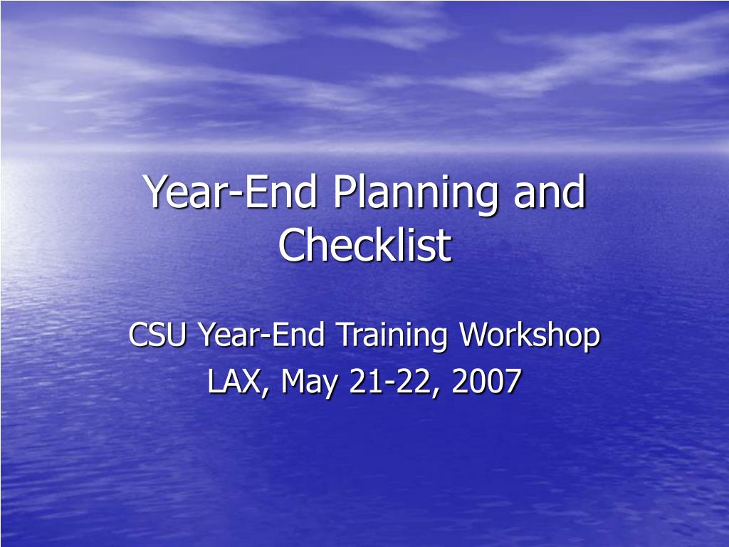 PPT - Year-End Planning and Checklist PowerPoint Presentation, free ...