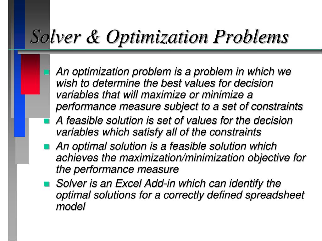 PPT - Solver & Optimization Problems PowerPoint Presentation, free download - ID:502438