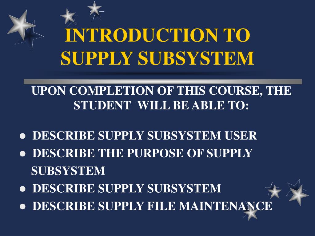 PPT - INTRODUCTION TO SUPPLY SUBSYSTEM PowerPoint Presentation, free ...